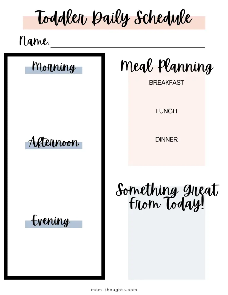 How To: Realistic 3 Year Old Schedule (FREE PRINTABLE!) - Mom-Thoughts