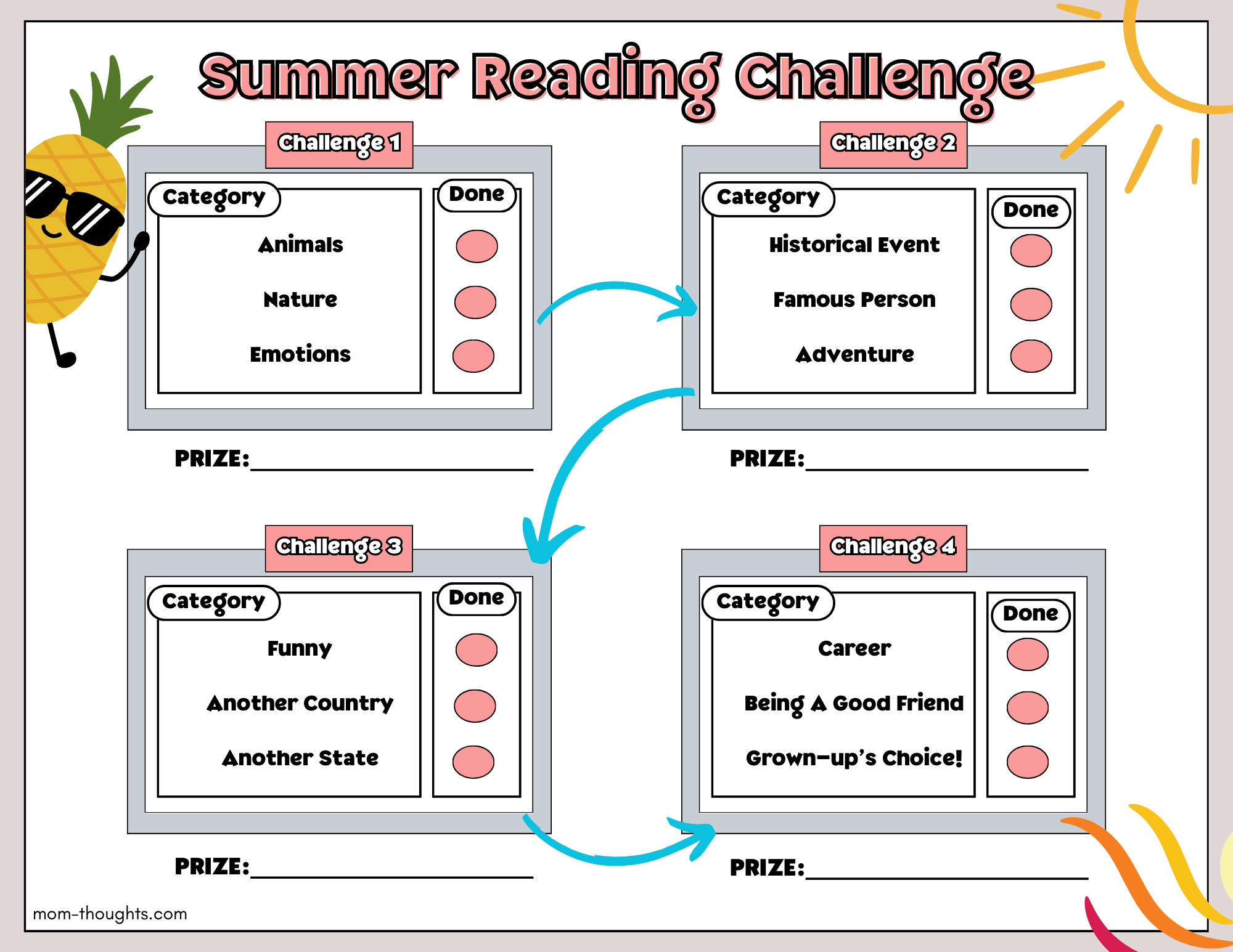 Summer Reading Challenge For Kids - 3 FUN Options
