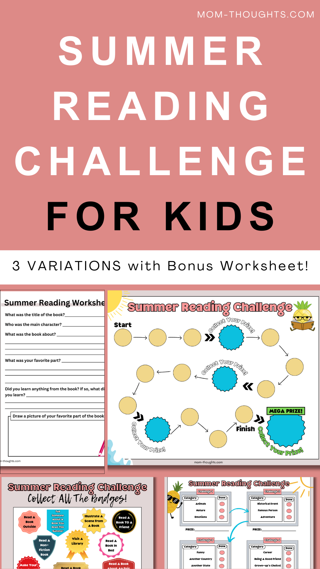 Summer Reading Challenge For Kids - 3 FUN Options