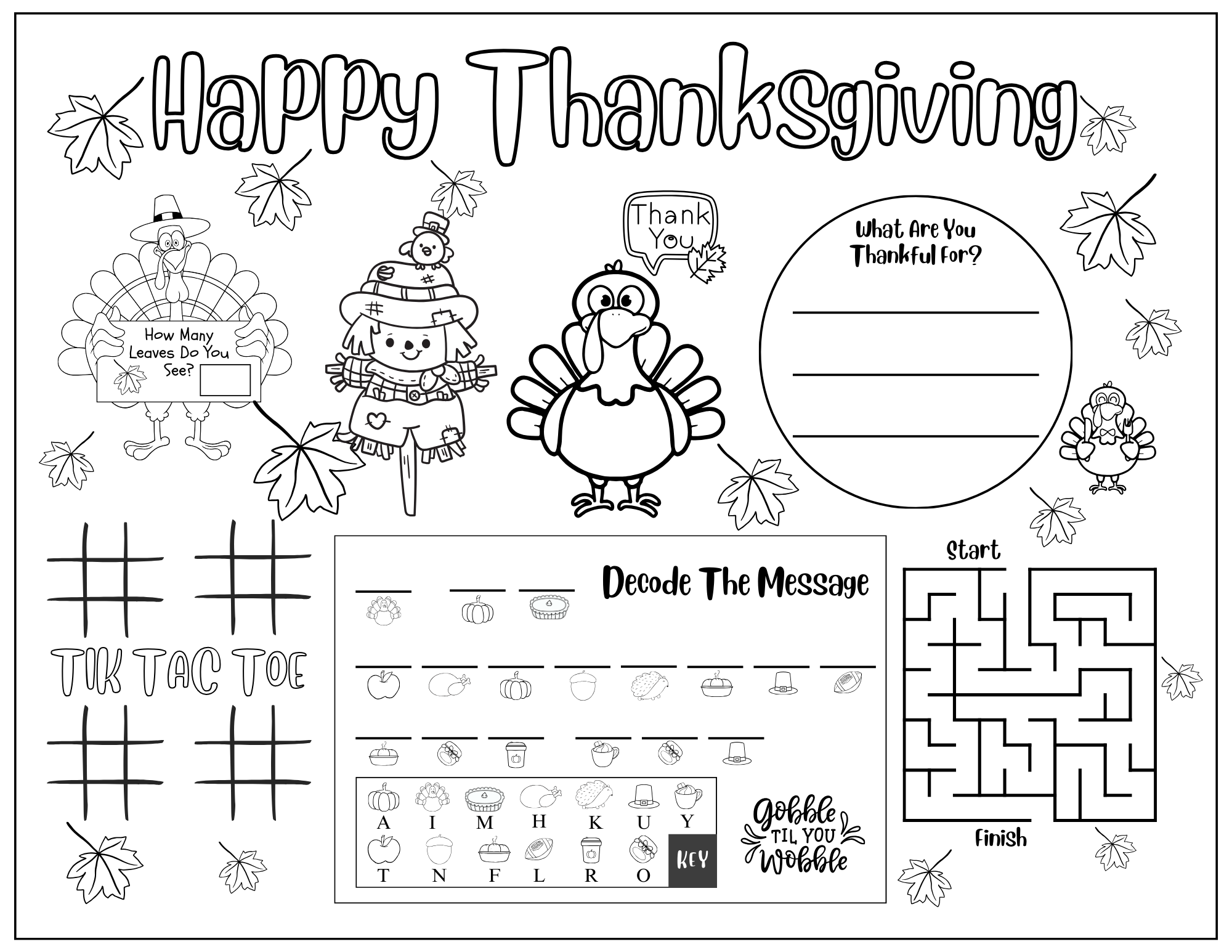 Thanksgiving Activity Placemat For Kids - Mom-Thoughts
