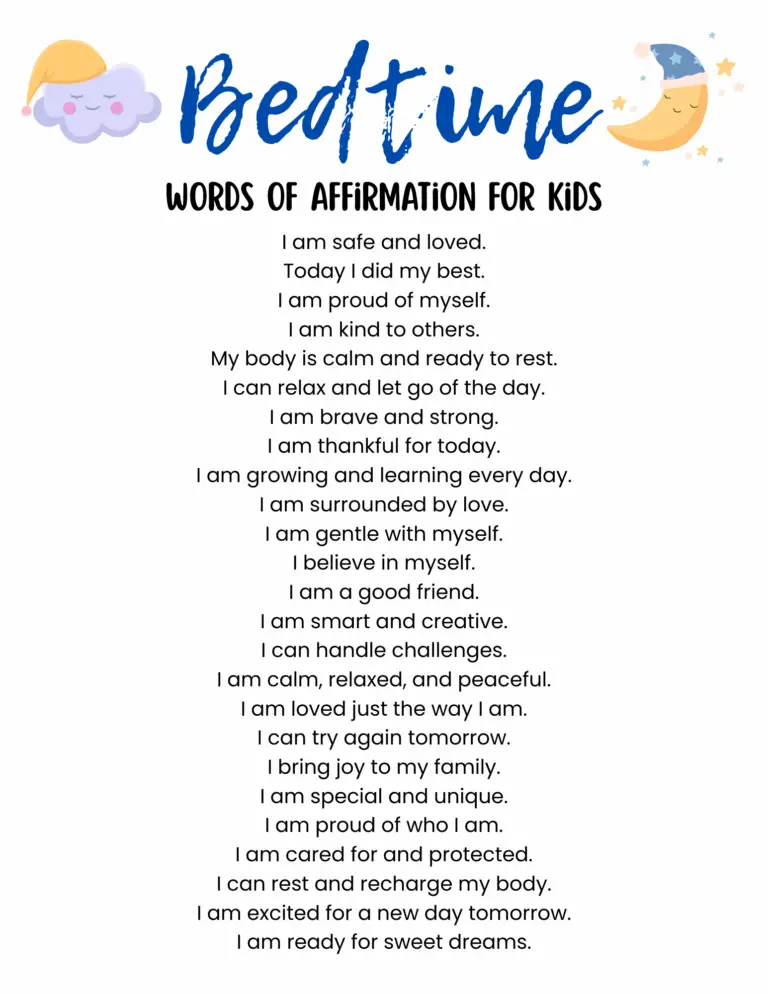 25 Bedtime Affirmations For Kids You Should Be Saying Daily - Mom-Thoughts